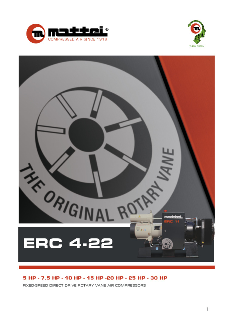 Mattei Eco-Friendly Rotary Vane Compressors | PDF | Bearing (Mechanical ...