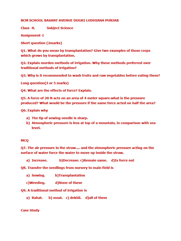 Science Assignment | PDF