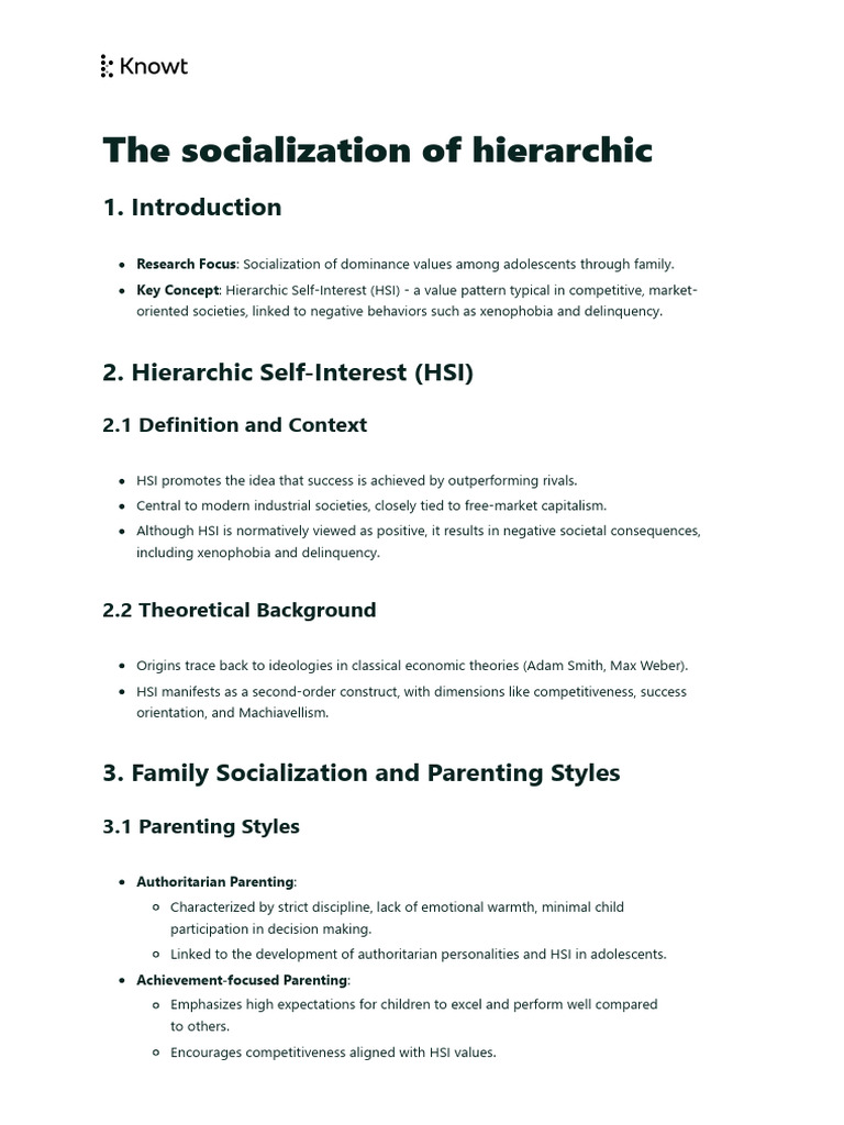 The Socialization of Hierarchic Notes - Knowt | PDF | Parenting ...