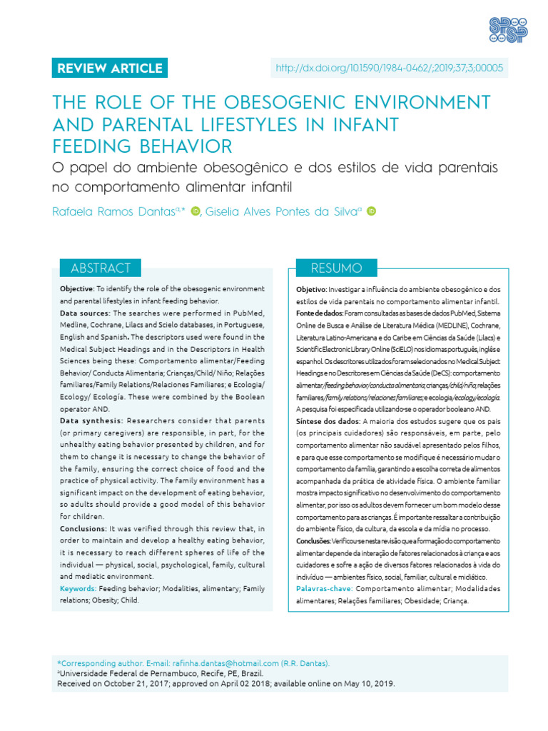 The Role of Obesogenic Environment and Parental Lifestyles | PDF ...