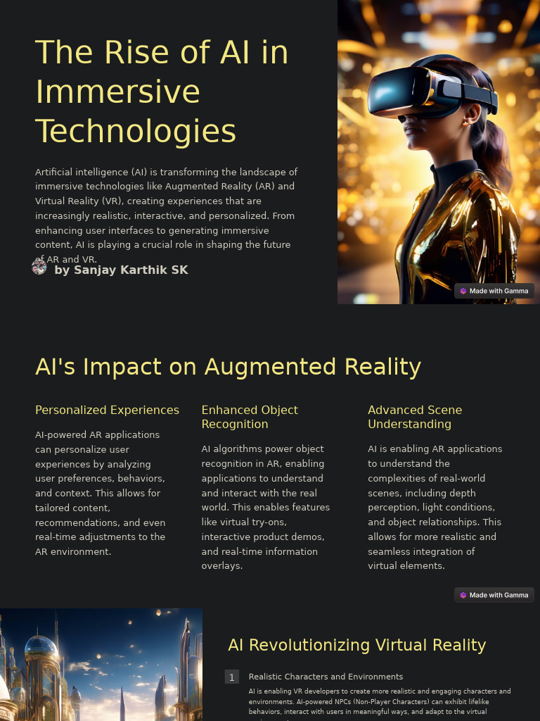 AI's Role in Immersive Technologies | PDF | Virtual Reality | Augmented ...