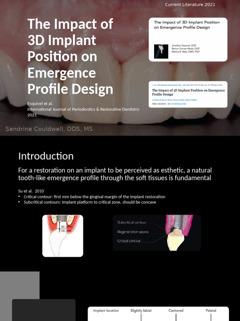 Current Lit 3D Implant Position | PDF | Dental Implant | Dentistry Branches