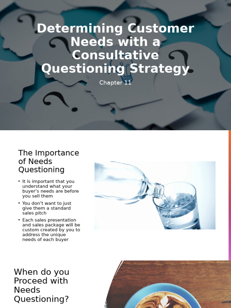 Chapter 11 Needs Questioning Strategy | PDF | Water