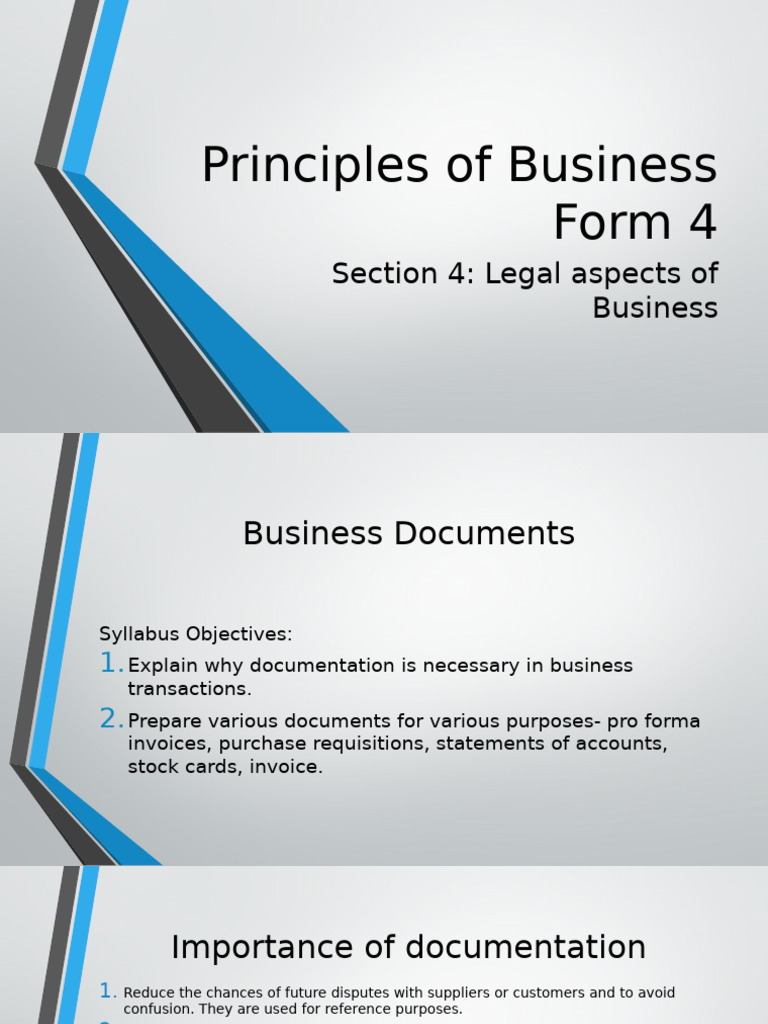 Principles of Business Form 4 Business Documents | PDF | Invoice ...