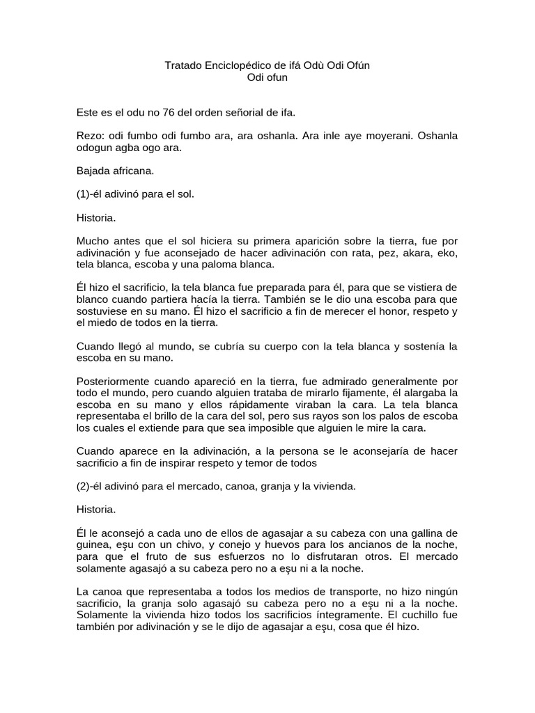 (B) - Tratado Enciclopédico de Ifá Odù Odi Ofún | PDF