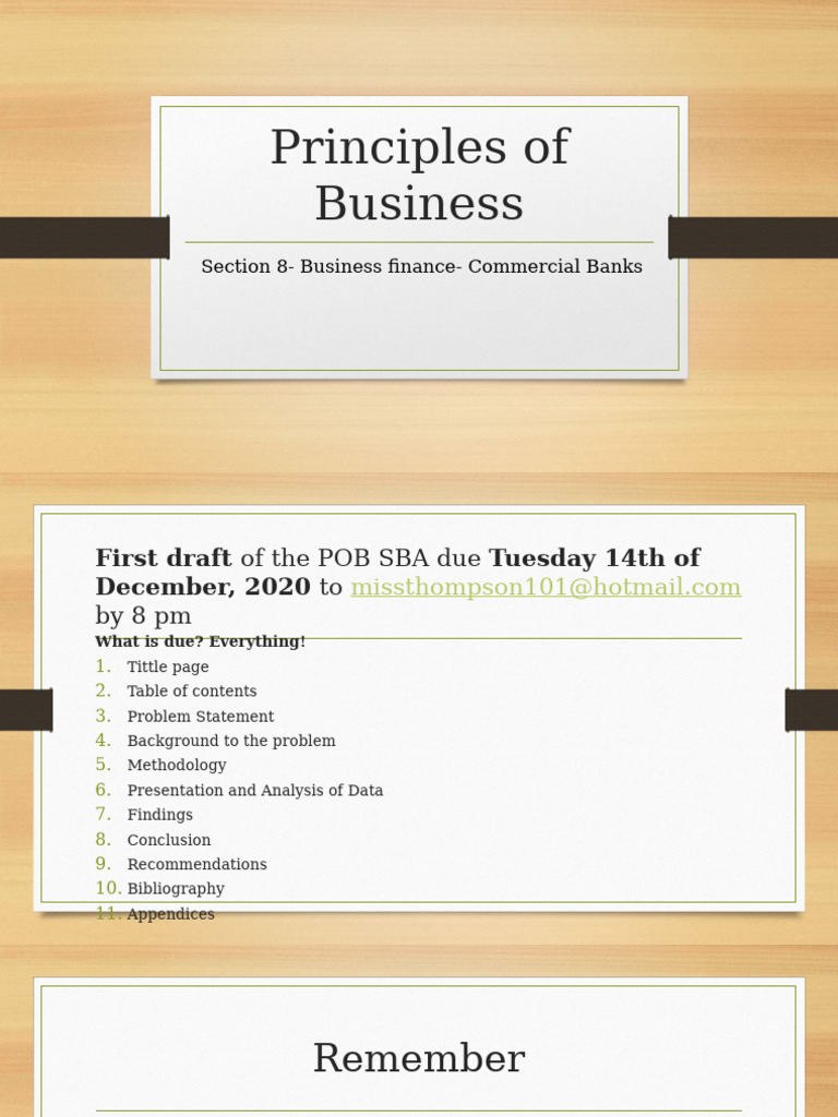 Principles of BusinessForm5 Business Finance Commercial Banks | PDF ...