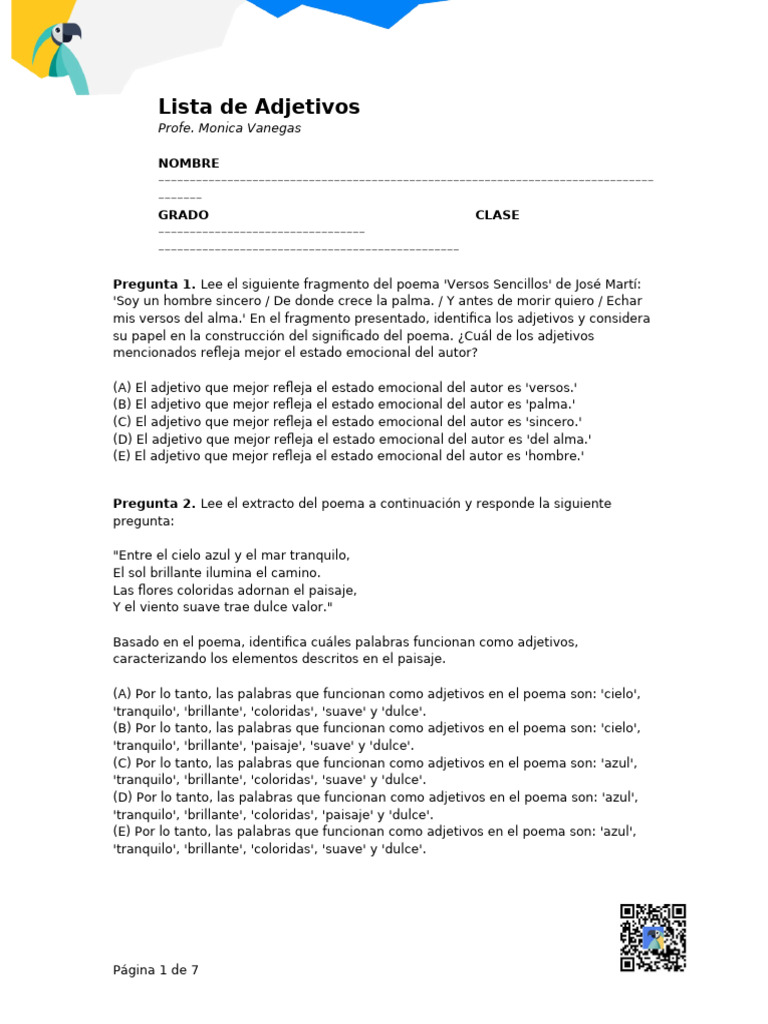 Lista de Adjetivos | PDF | Adjetivo | Belleza