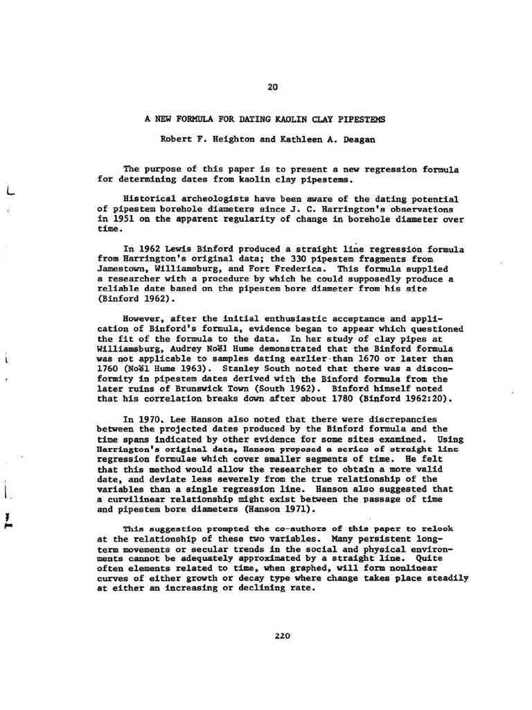 Heighton and Deagan 1972 | PDF