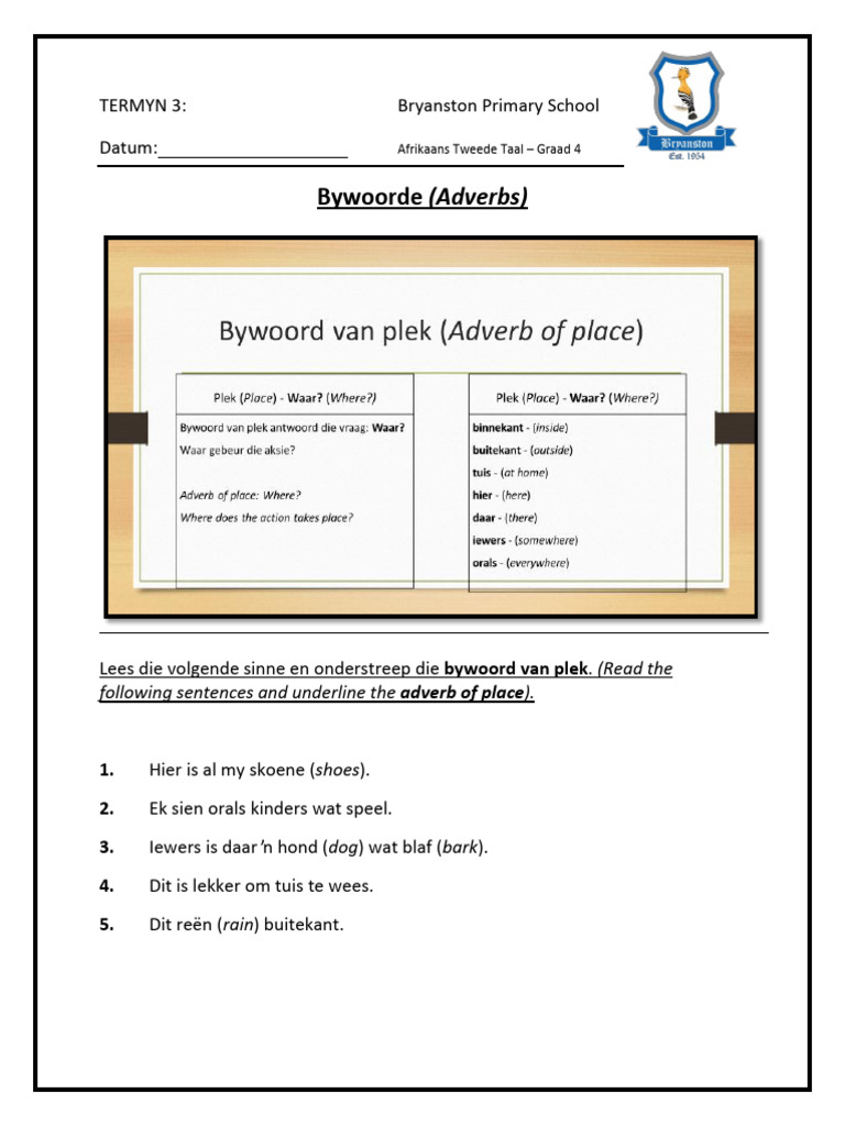 Bywoorde Werkkaart | PDF