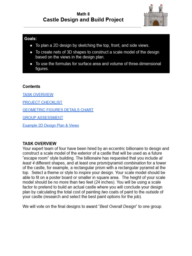 Castle Geometry Project Overview | PDF | Area | Shape