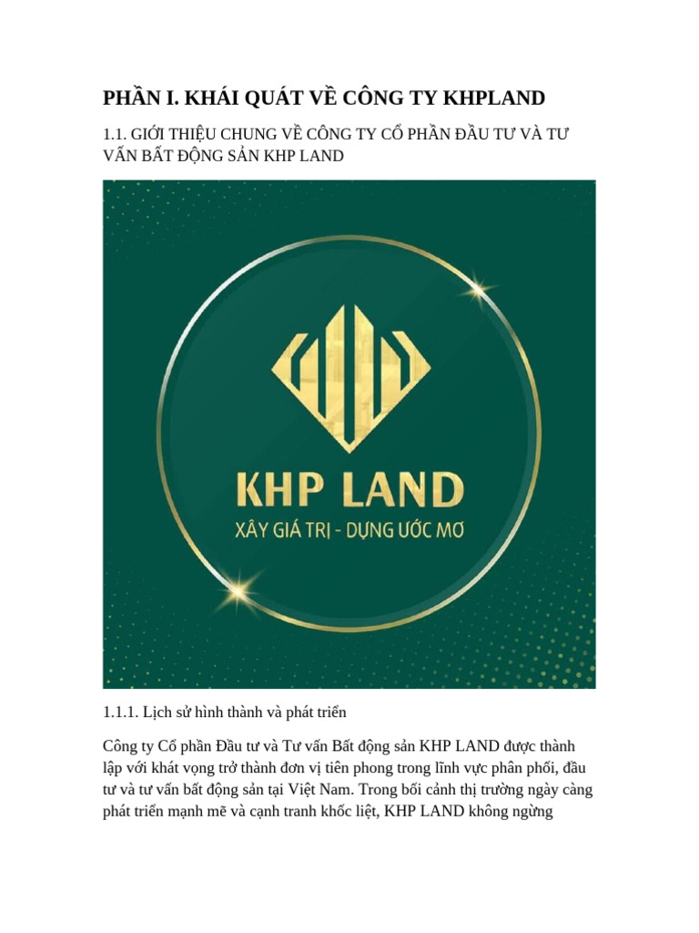 Phan I Hoan Chinh KHP Land | PDF