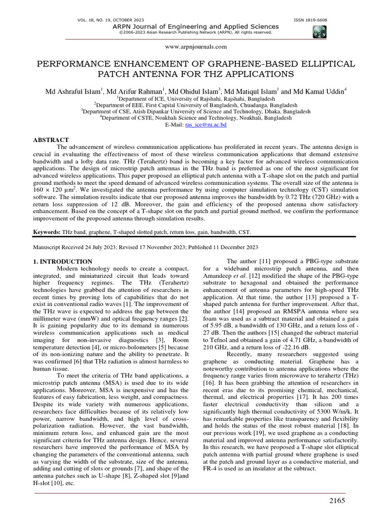 Elliptical Patch Antenna | PDF | Terahertz Radiation | Antenna (Radio)