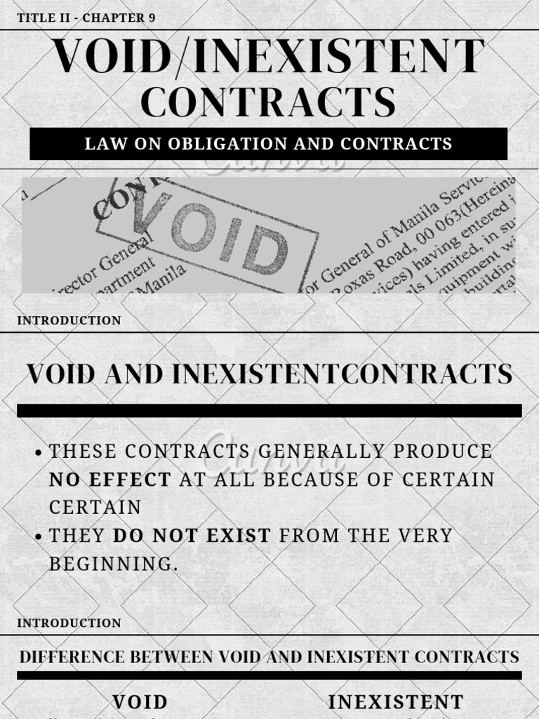 Void and Inexistent Contracts Explained | PDF | Employment | Business