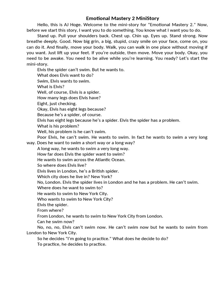 Emotional Mastery 2 MiniStory | PDF