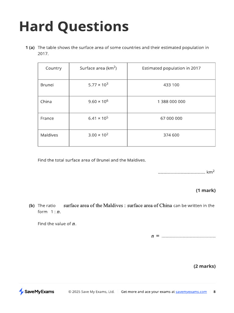 Powers Roots and Standard Form Calc | PDF