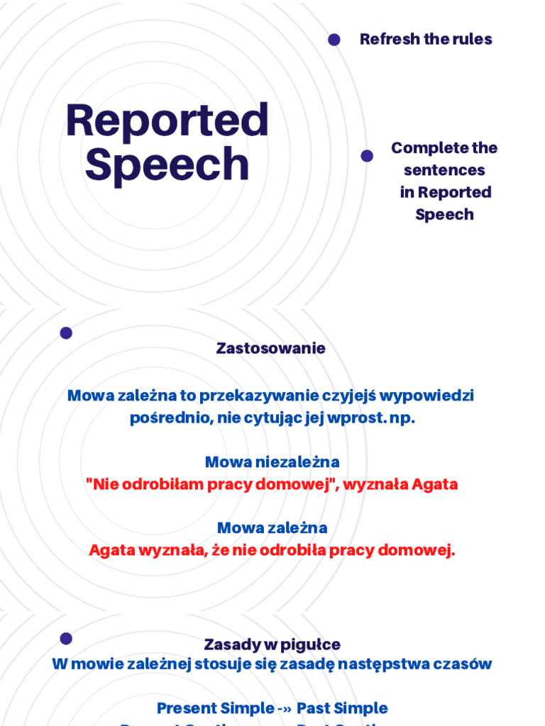 Mastering Reported Speech Rules | PDF | All Rights Reserved