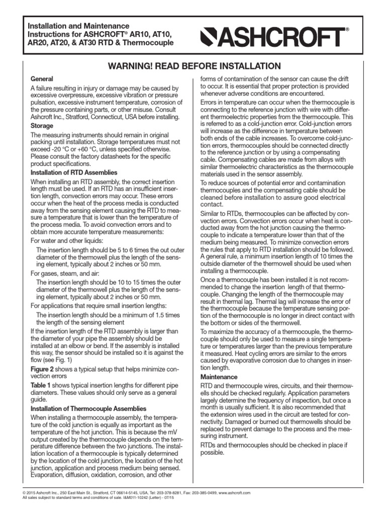 Manual Rtds Thermocouples | PDF | Thermocouple | Thermodynamics