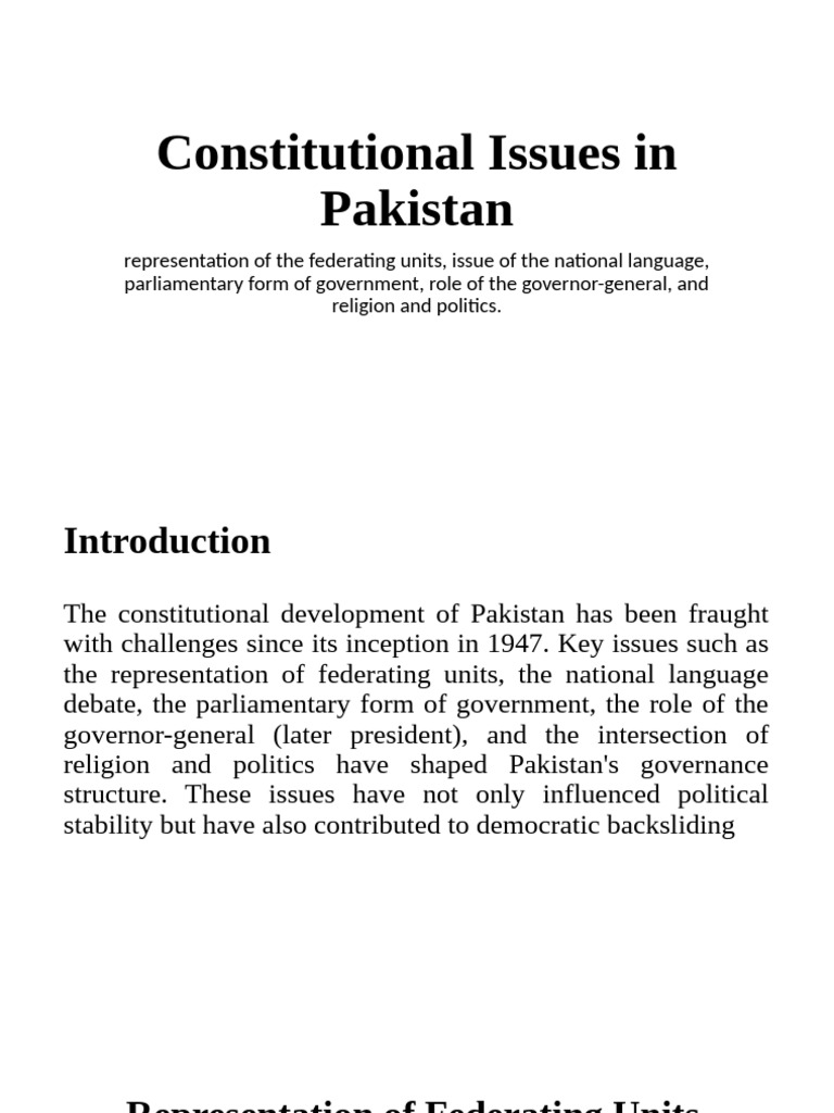 Constitutional Issues in Pakistan | PDF | Pakistan | Political Science
