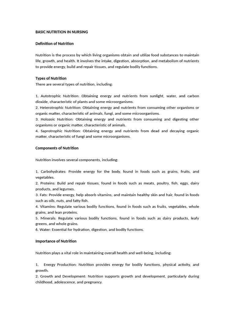Essential Nutrition for Nursing Care | PDF | Nutrition | Diet & Nutrition