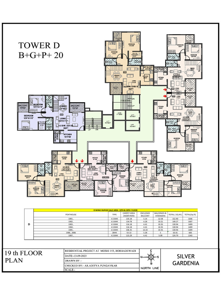 D Wing 19TH Floor Plan | PDF
