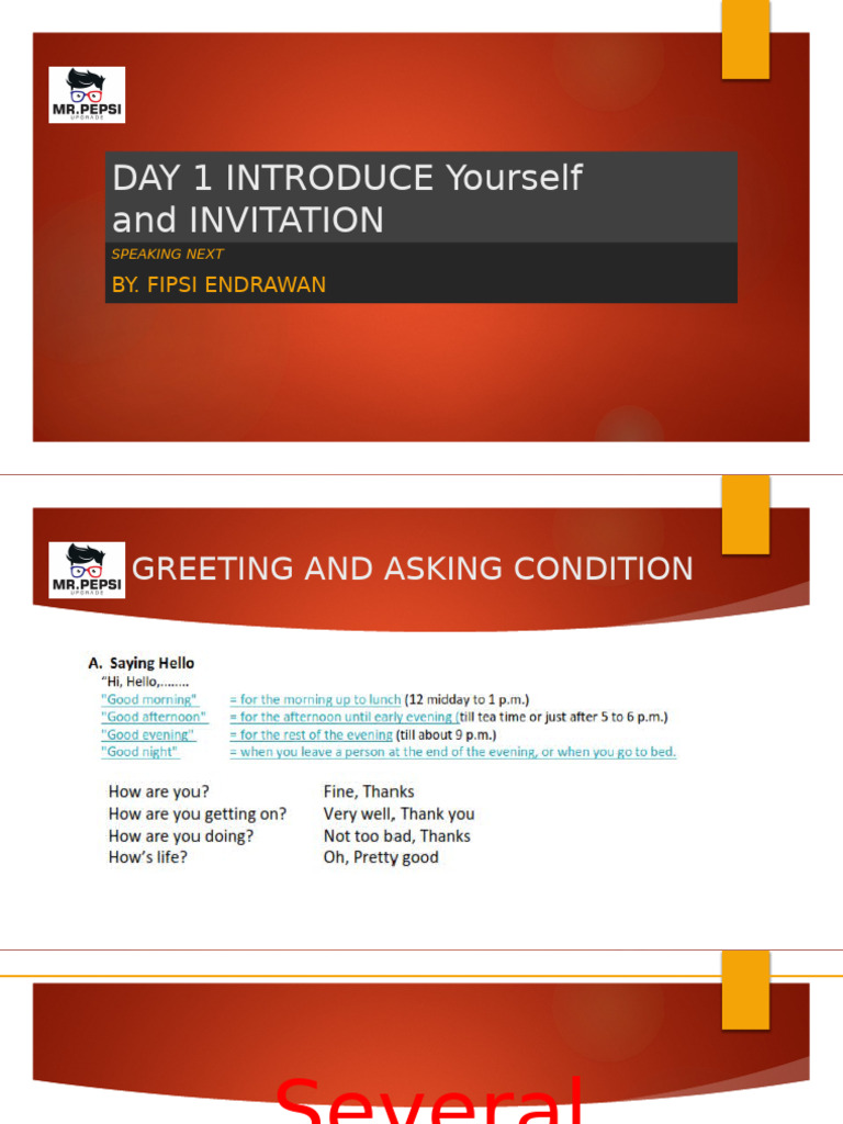 DAY 1 Introduce Yourself | PDF