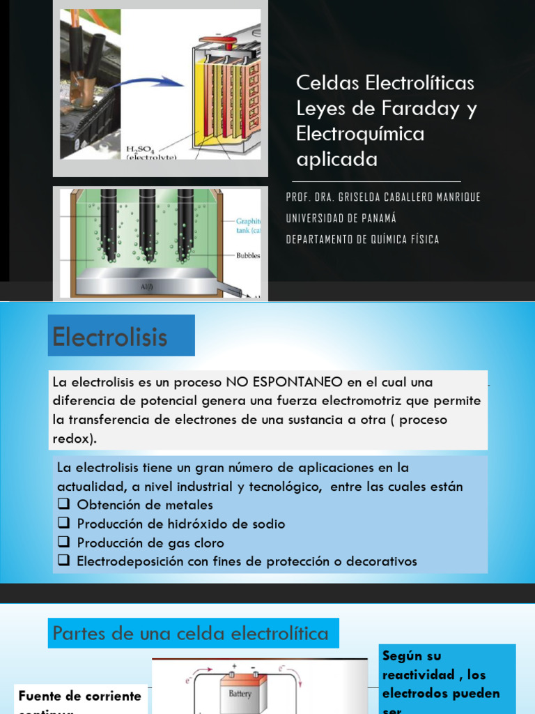 AC8 Celdas Electrolíticas - Leyes de Faraday - Electroquimica Aplicada 2023rev | PDF | Redox ...