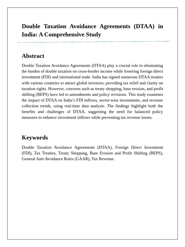 Double Taxation Avoidance Agreements | PDF | Tax Treaty | Double Taxation