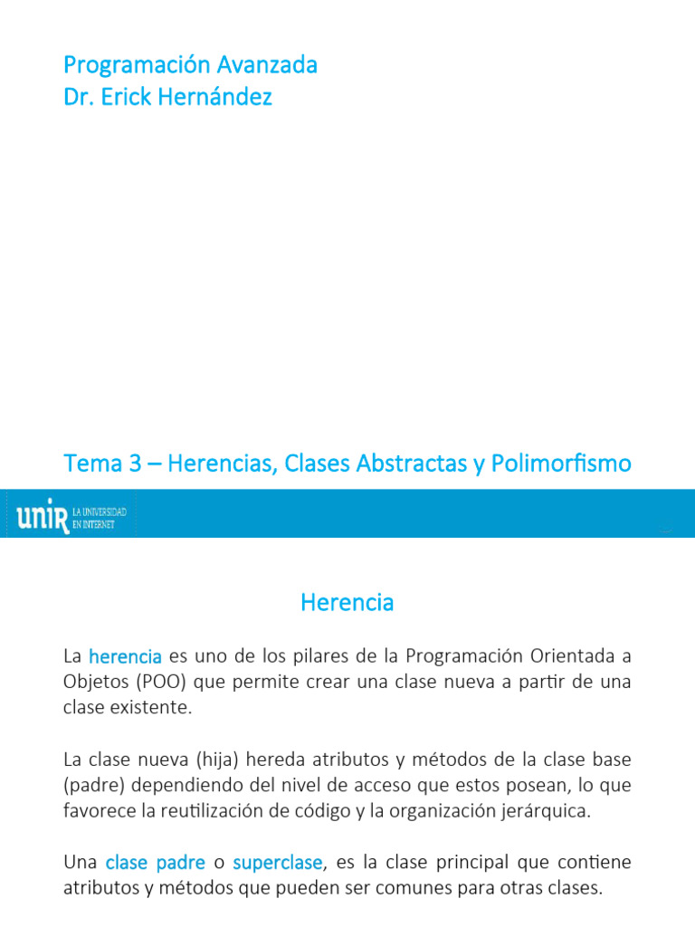 Tema 03. Herencia, Clases Abstractas y Polimorfismo | PDF | Herencia (Programación Orientada a ...