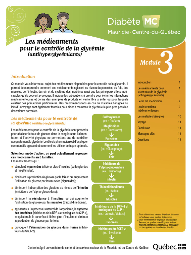 CIUS 27 GuideDiabeteMC Module3 FINAL | PDF | Hypoglycémie | Insuline