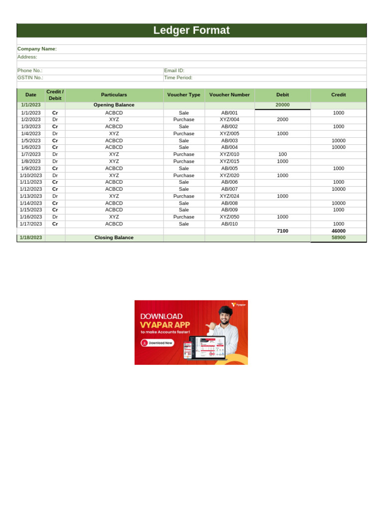 Ledger Format in Tally 01 | PDF