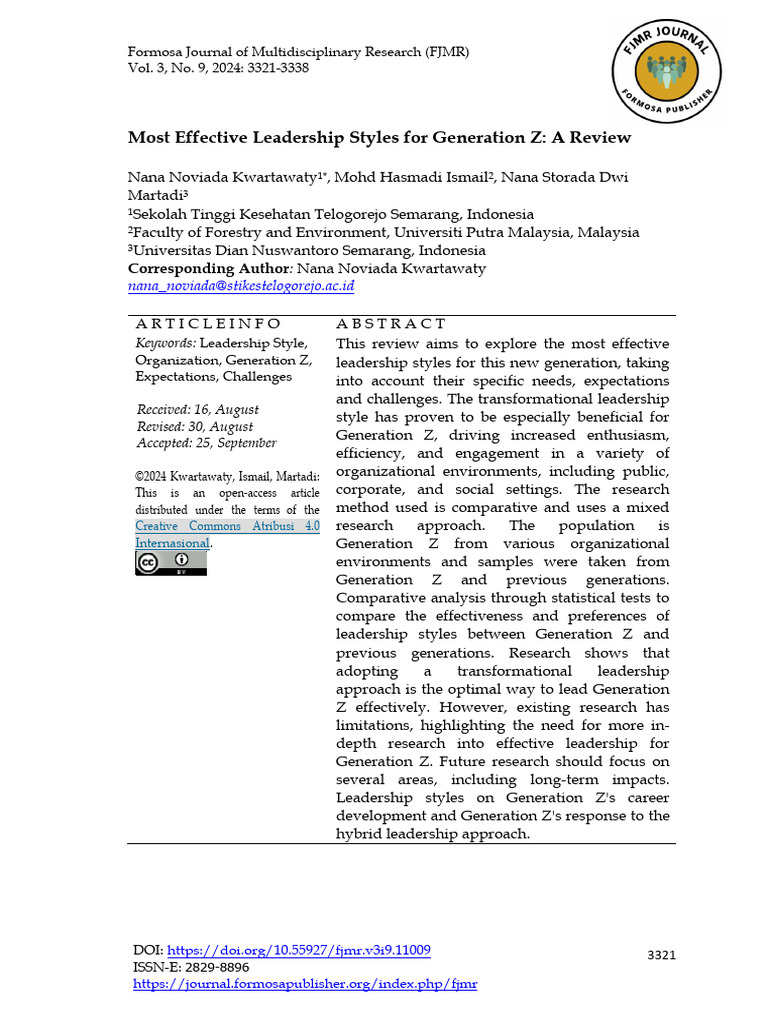 Effective Leadership for Generation Z | PDF | Leadership ...