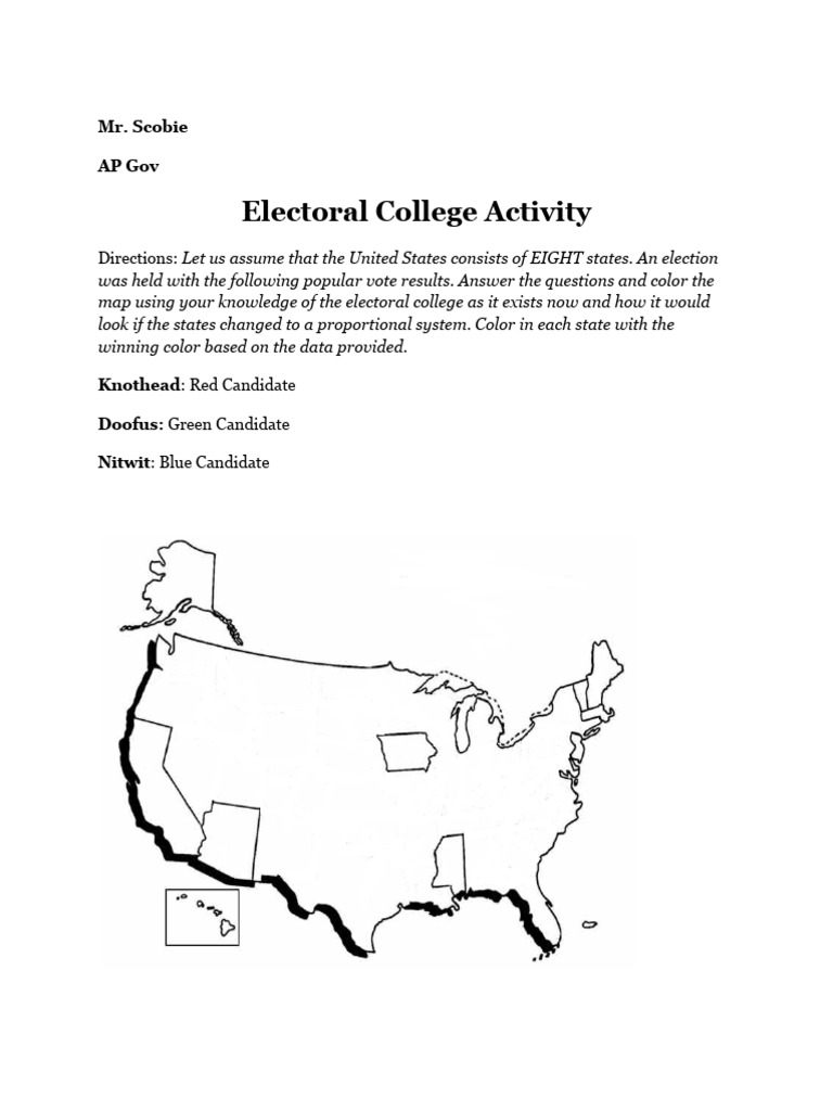 Electoral College Activity Overview | PDF | Democracy | Political ...