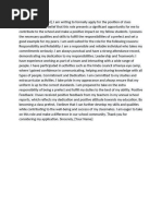 School Prefects Application Form | PDF | Leadership