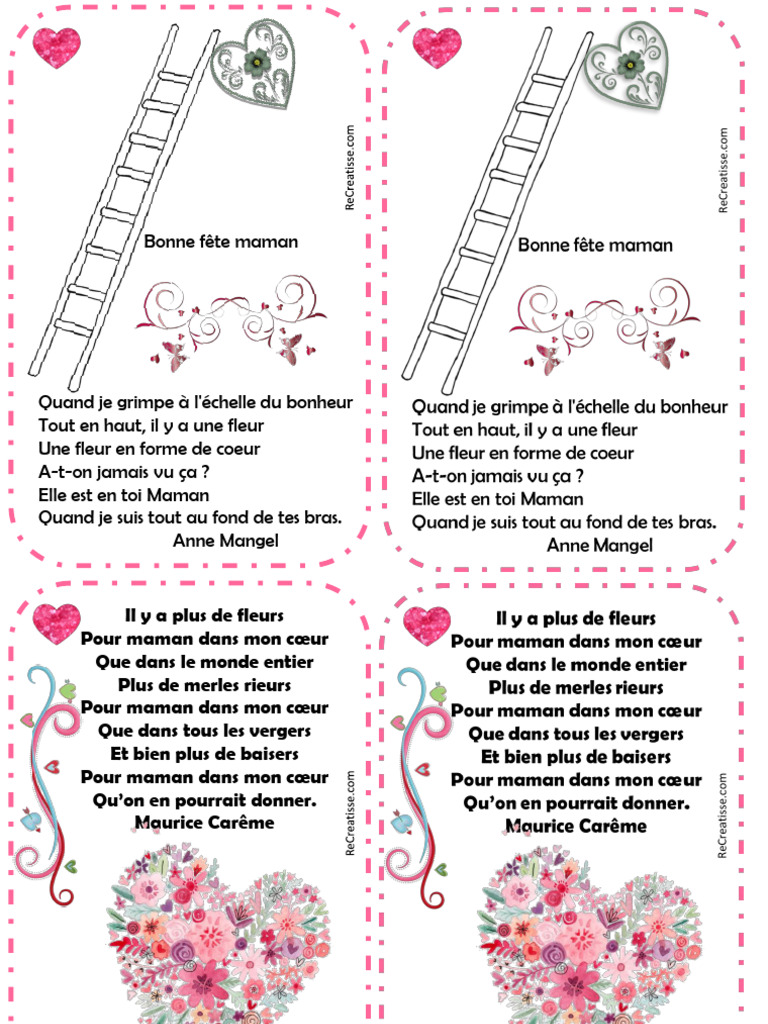 Les Poesies Fete Des Meres | PDF