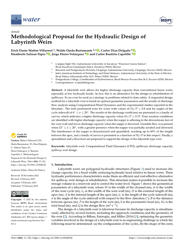 Methodological Proposal for the Hydraulic Design o | PDF | Fluid Dynamics | Computational Fluid ...