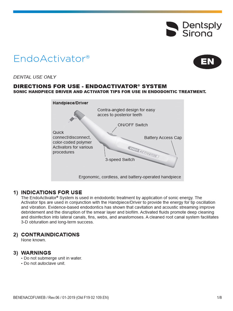 END-IFU-ENDOACTIVATOR-EN-2019-01 | PDF | Radio | Transmitter