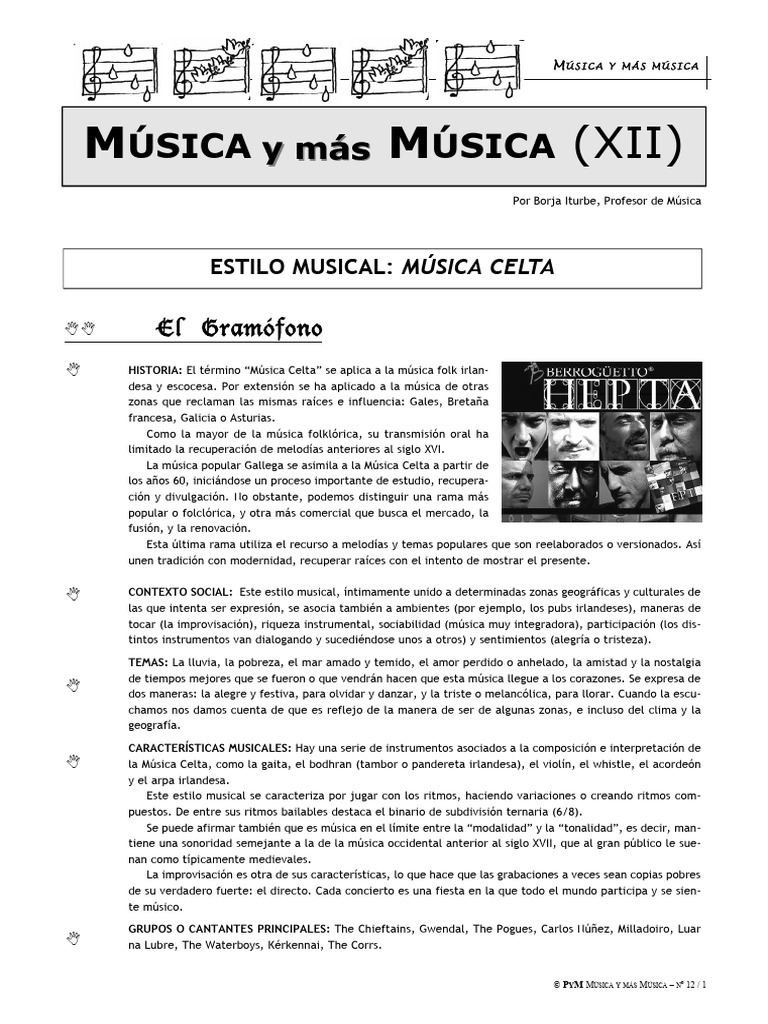 Música Celta: Historia y Características | PDF | Ritmo | Música celta