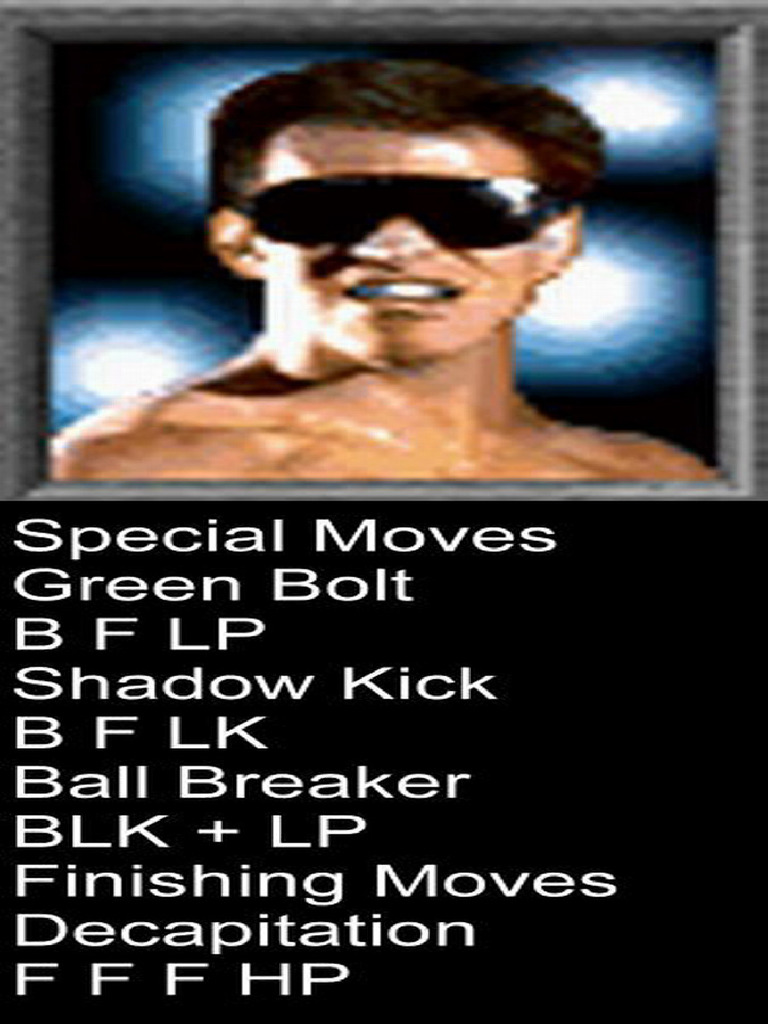 Johnny Cage MK1 | PDF