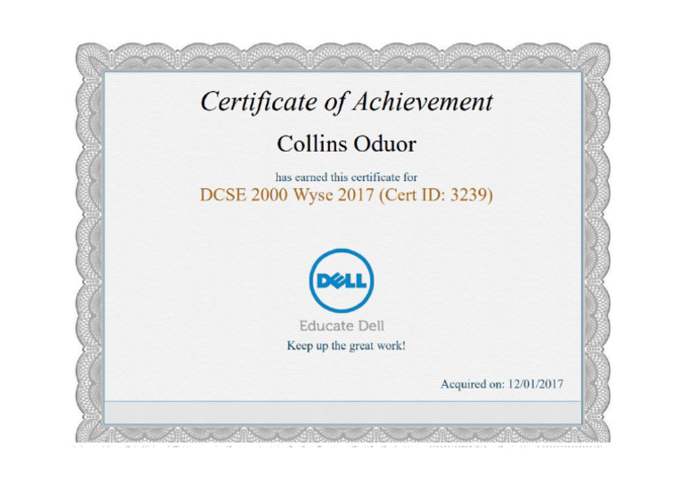 Dell Certificate 1 | PDF