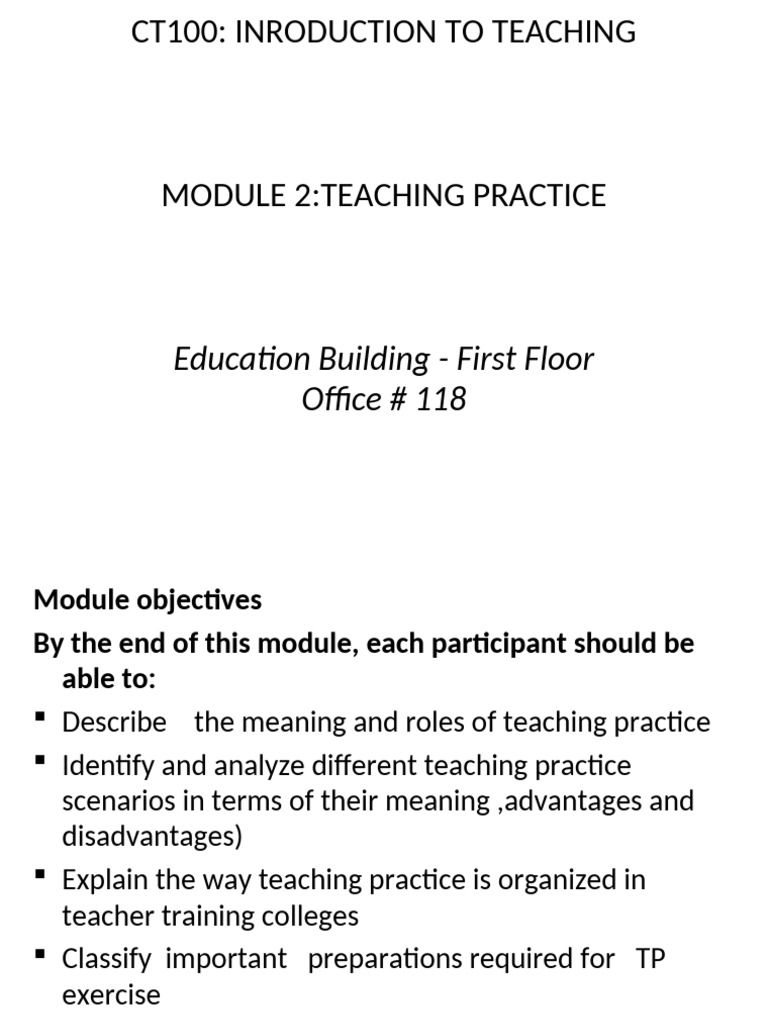 Ct100 Module 2 Lec Series | PDF | Teachers | Learning