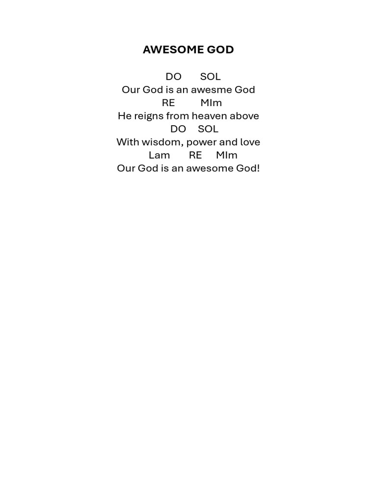 Awesome God | PDF