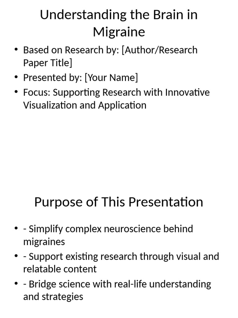 Migraine Presentation (2) | PDF | Migraine | Neuroscience
