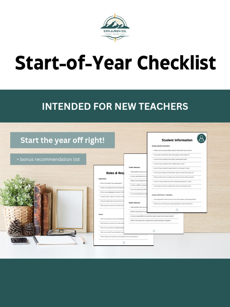 NewTeacherChecklist 1 | PDF | Photocopier | Pedagogy