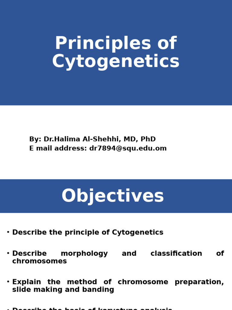 Principles of Cytogenetic - Lecture 18 - 8-11-22 | PDF | Fluorescence ...