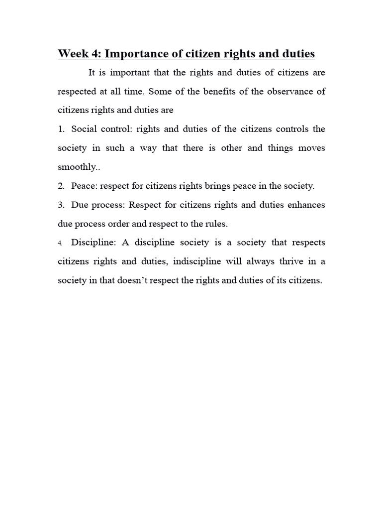 1679 - Importance of Citizens Rights and Duties | PDF