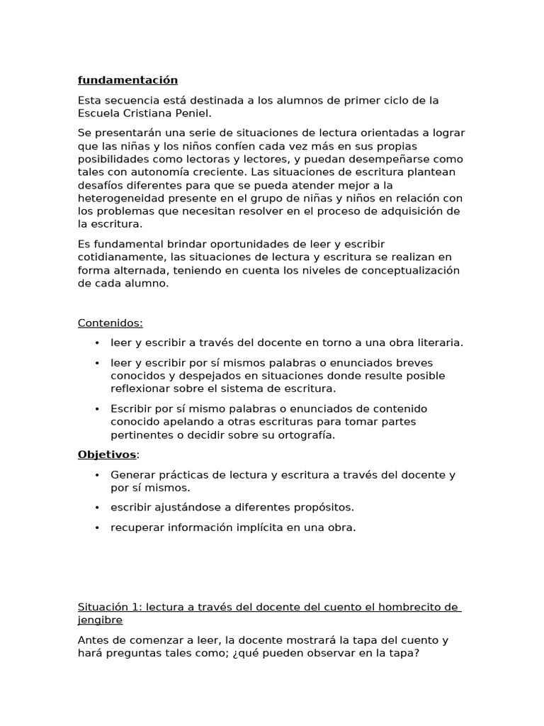 Actividades sobre El Hombrecito de Jengibre | PDF | Escritura | Galleta