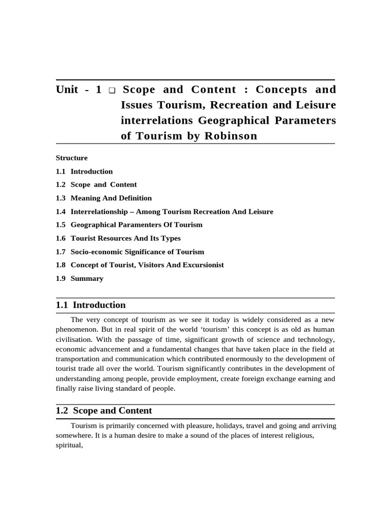Understanding Tourism: Concepts & Impact | PDF | Tourism | Globalization