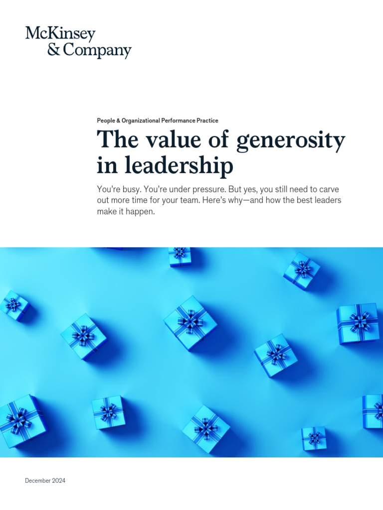 The Value of Generosity in Leadership - Final | PDF | Leadership ...