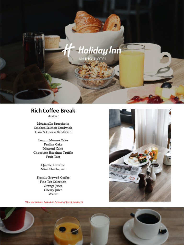 Seasonal Coffee Break Menu Options | PDF
