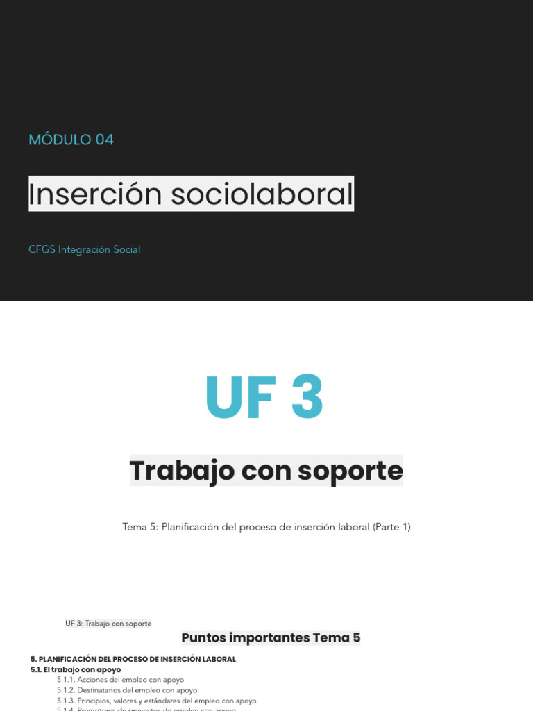 Video-Tutoría 9 (T5 UF3) | PDF | Invalidez | Empleo